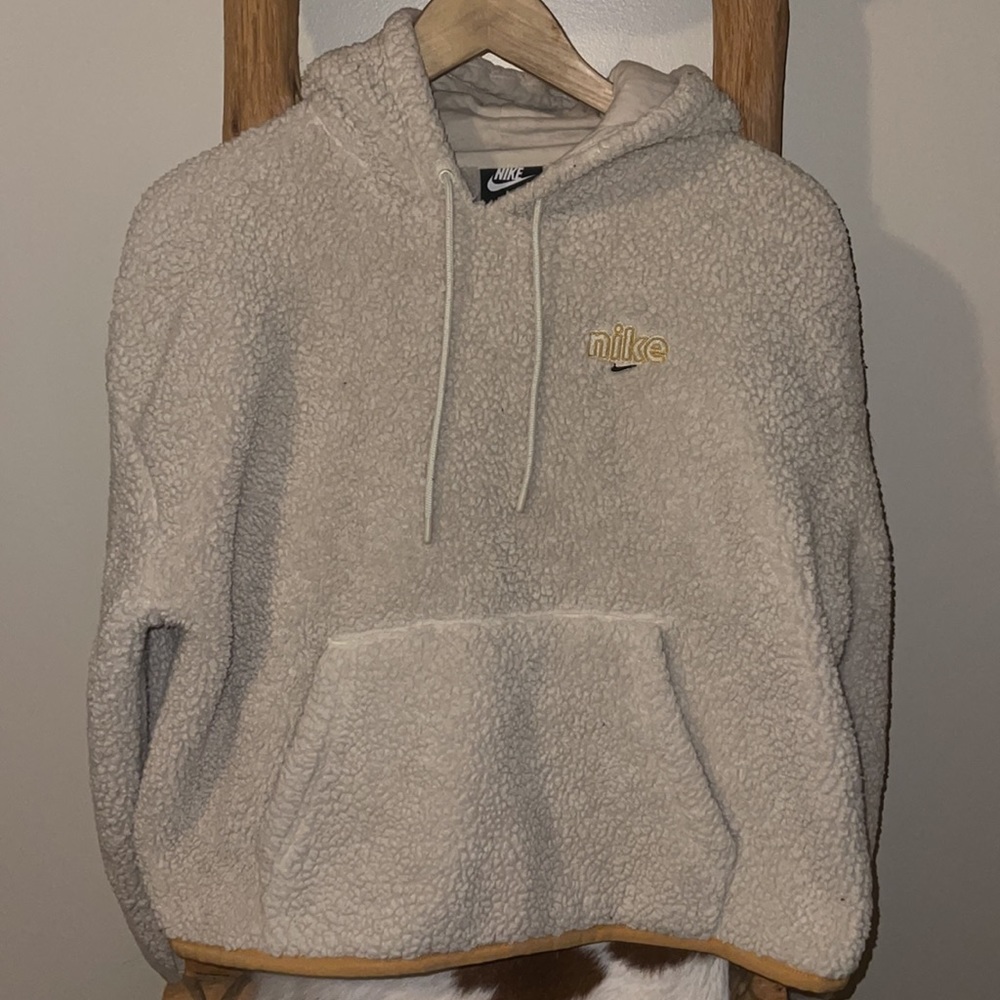 Nike Cream Deep Pile Teddy Hoodie Jacket - Gem